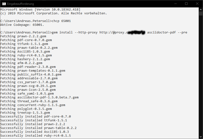Asciidoctor auf Windows einrichten